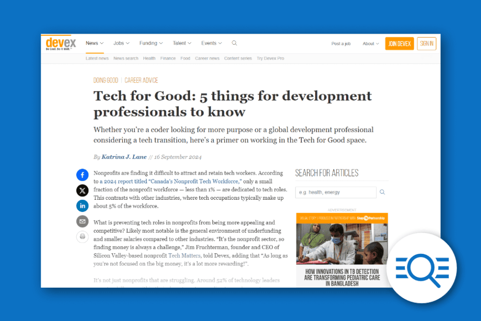 Tech for Good: 5 Things for Development Professionals to Know